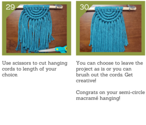 Easy way to make your own macramé semi circle with step-by-step picture instructions ...
